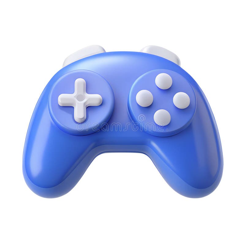 Realistic Blue Console Game Controller. 3d Rendering Isolated on White ...