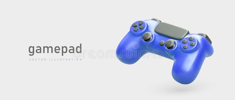 Realistic Blue Controller for Computer Game. Gamepad for Console Stock ...