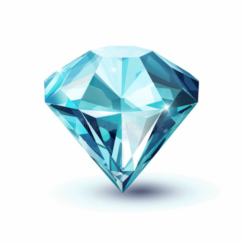 Realistic Blue Diamond Vector on White - Unique and One-of-a-kind Stock ...