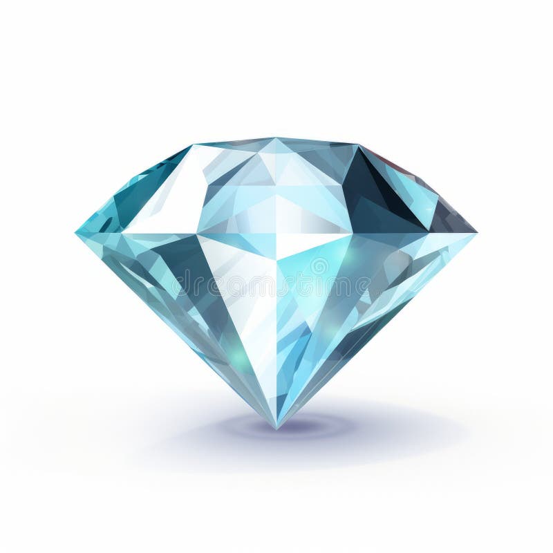 Realistic Blue Diamond on White Background - Masterful Shading and ...
