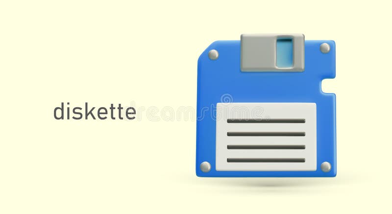 Realistic Blue Diskette. Old Computer Device for Storing Information ...