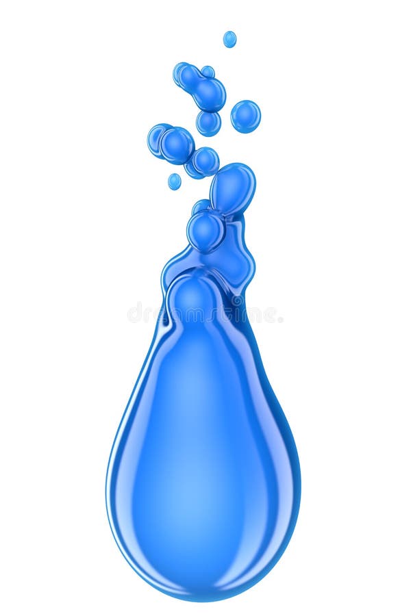 Realistic Blue Drop Isolated on Stock Illustration - Illustration of ...