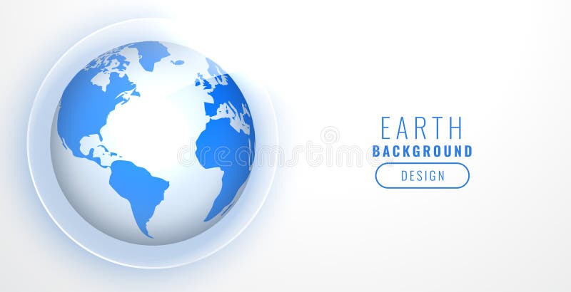 Realistic Blue Earth on White Background Stock Vector - Illustration of ...
