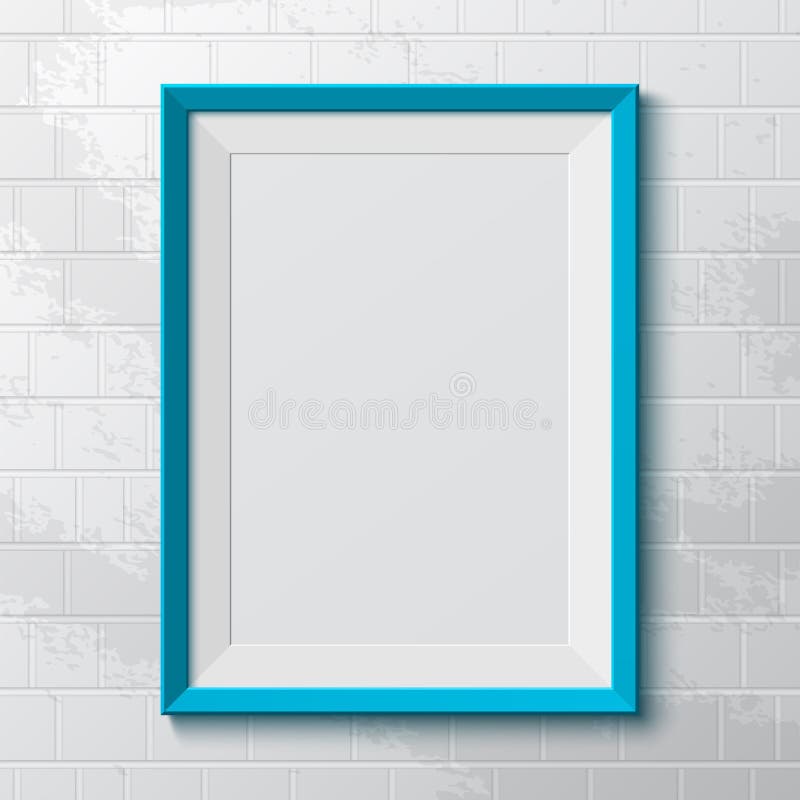Realistic blue frame. stock vector. Illustration of board - 42372214