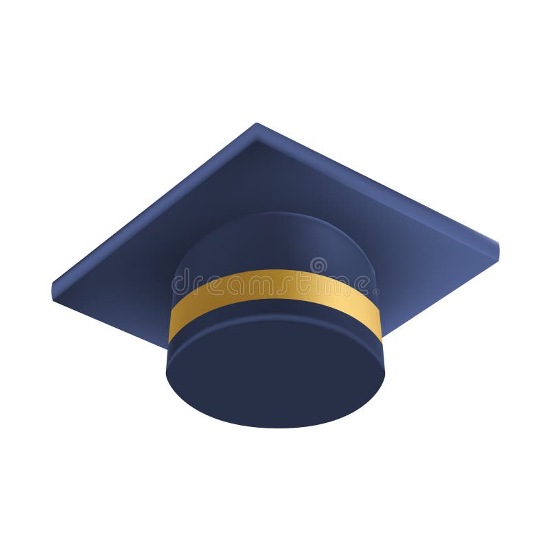 Realistic Blue Graduate Cap. 3D Graduation Doctoral Hat Stock Vector ...