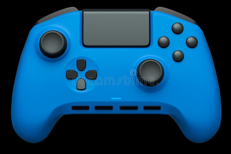 Realistic Blue Video Game Controller on White Background Stock ...