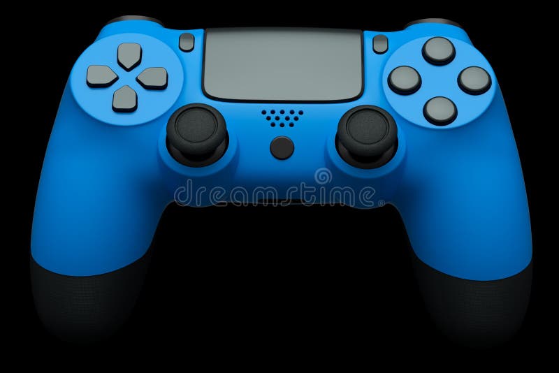 Realistic Blue Joystick for Video Game Controller on Black Background ...
