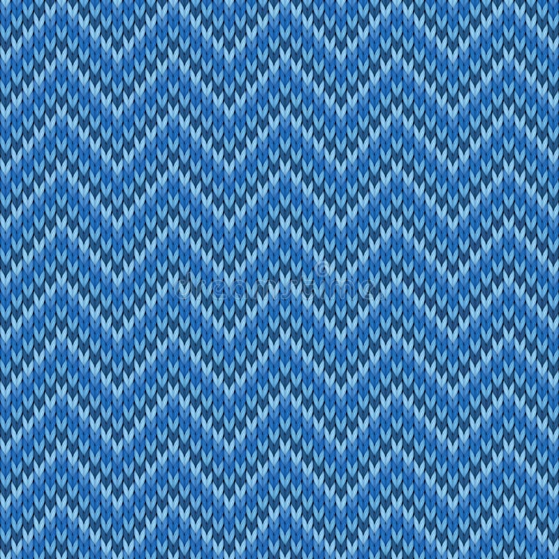 Realistic Blue Knitted Seamless Tileable Pattern. Knitted Fabric ...