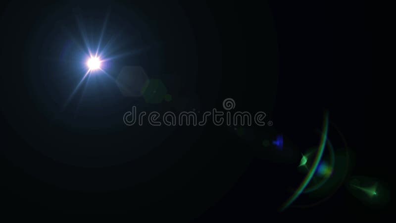 Realistic Blue Light Lens Flare on Black Background. Stock Video ...
