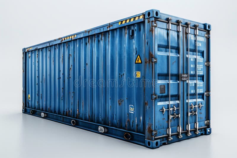 Realistic Blue Metal Cargo Container for Sea Transportation and ...