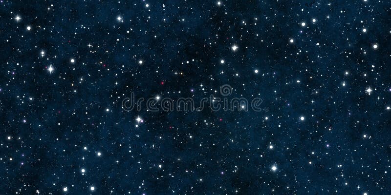 Realistic Blue Nebula and Stars on Night Sky, Extra Wide Seamless ...