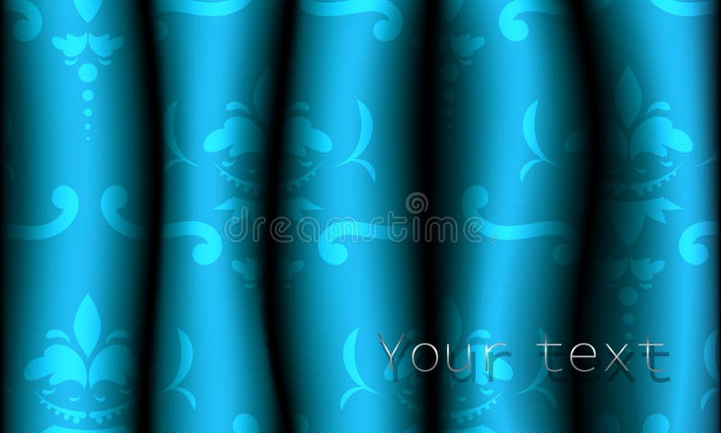 Blue Realistic Curtain with a Pattern. Vector Illustration Stock Vector ...