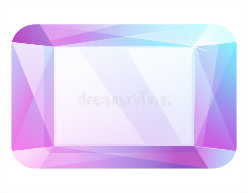 Realistic Blue Purple Rectangular Gemstone. Vector Isolated Cartoon ...