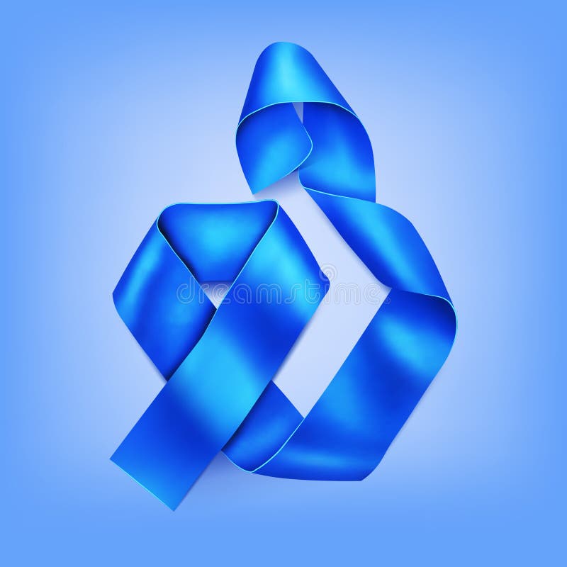 Realistic Blue Satin Stitch Ribbon. Stock Illustration - Illustration ...