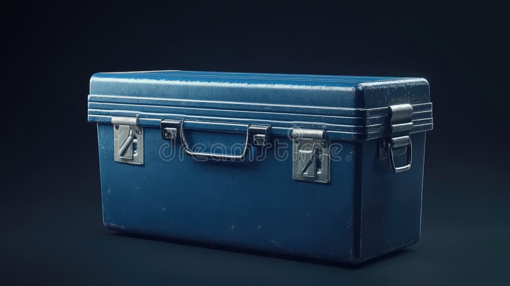 Realistic blue toolbox stock illustration. Illustration of precision ...