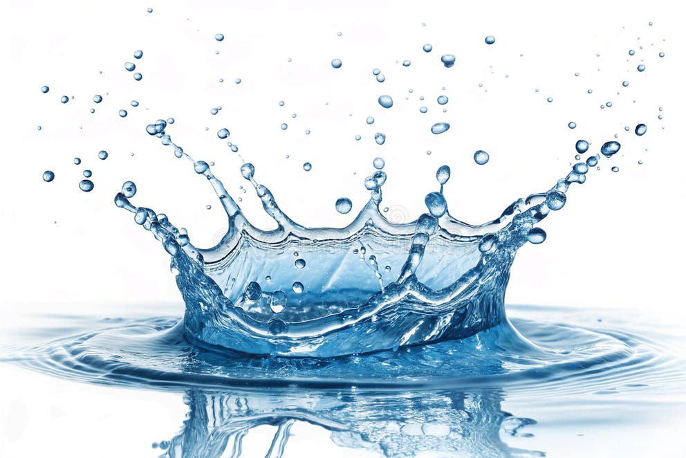 Realistic Blue Water Splash Isolated on White Background - Generated by ...