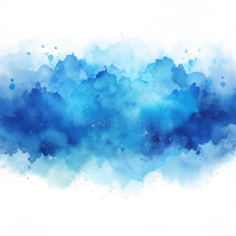Realistic Blue Watercolor Panoramic Texture Stock Illustration ...
