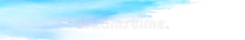 Realistic Blue Watercolor Panoramic Texture on White Background Stock ...
