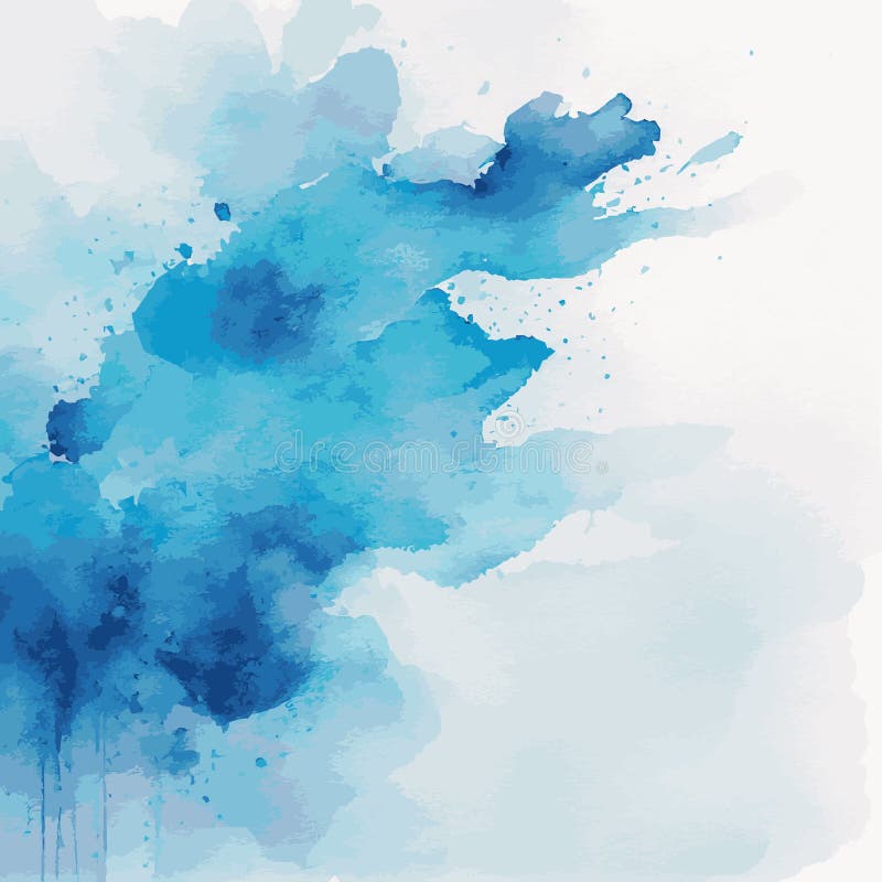Realistic Blue Watercolor Texture Colorful Background - Vector Stock ...