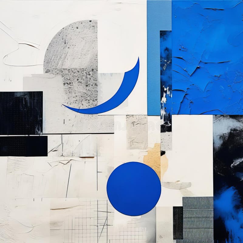 Realistic Blue and White Collage Background Textures Design Stock ...