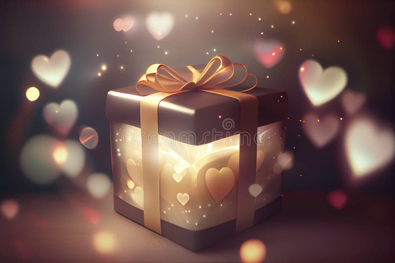 Realistic Gift Boxes and Stunning Light with Blurry Congratulation ...