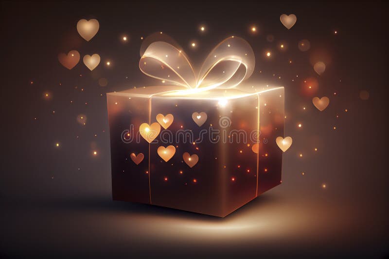 Realistic Gift Boxes and Stunning Light with Blurry Congratulation ...