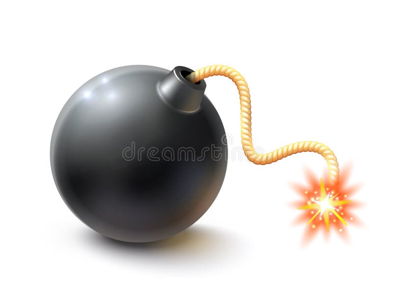 Realistic Bomb Illustration Stock Vector - Illustration of fire ...