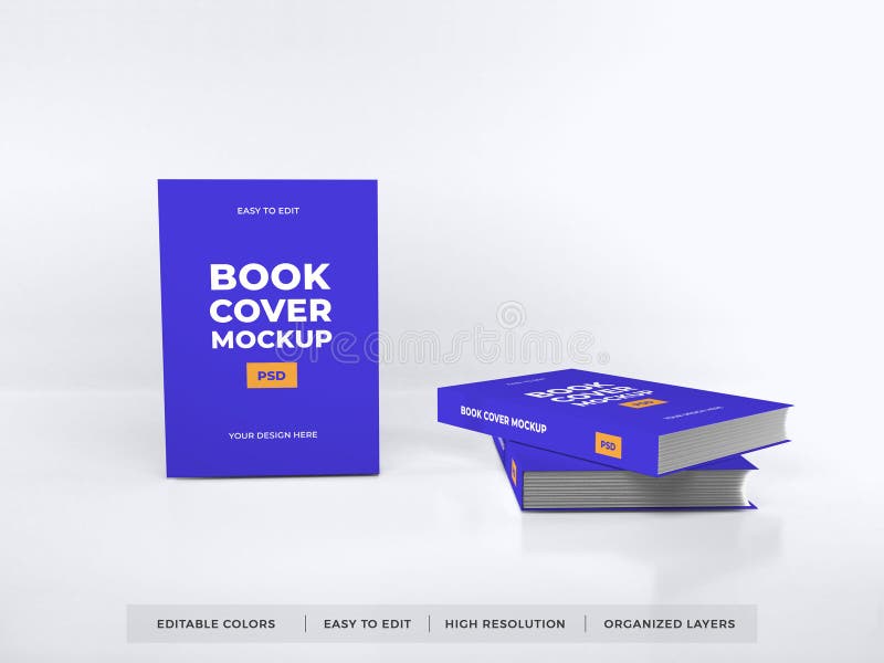 Realistic Book Cover Mockup Template Stock Illustration - Illustration ...