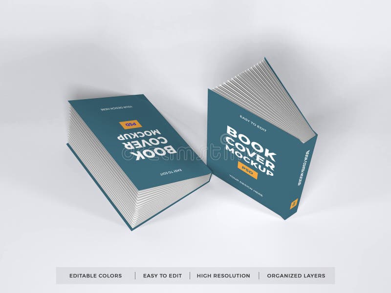 Realistic Book Cover Mockup Template Stock Illustration - Illustration ...