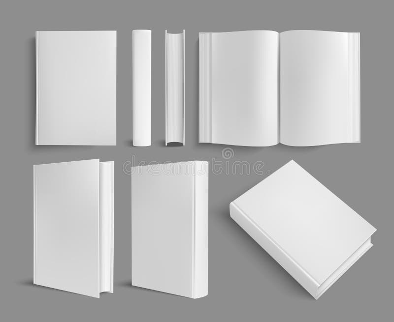 Realistic Book Mockup Set stock illustration. Illustration of clean ...