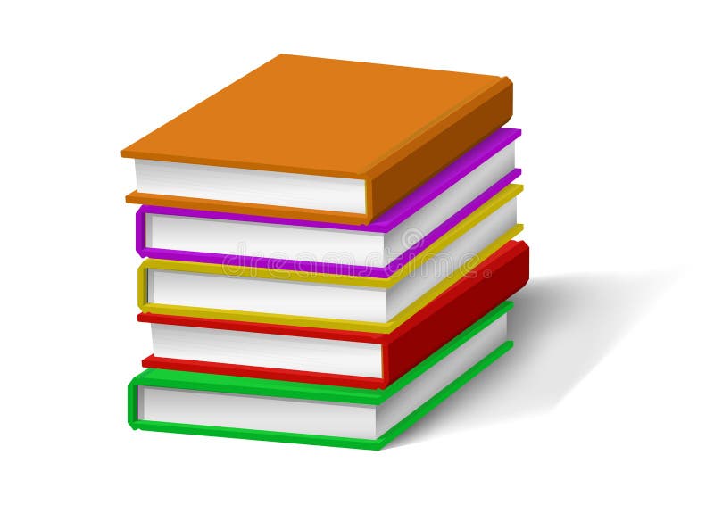 Realistic books stack stock vector. Illustration of knowledge - 199576887