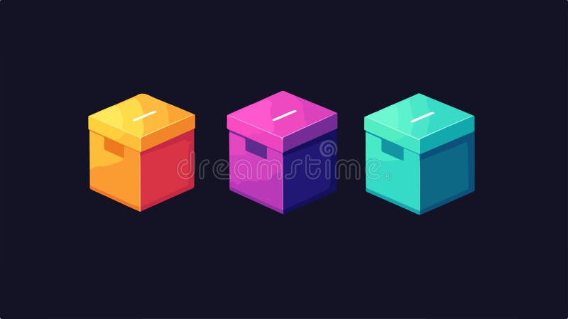 Realistic Box with Stickers Collection Stock Vector - Illustration of ...