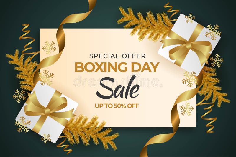 Realistic Boxing Day Sale Background Abstract Design Vector ...