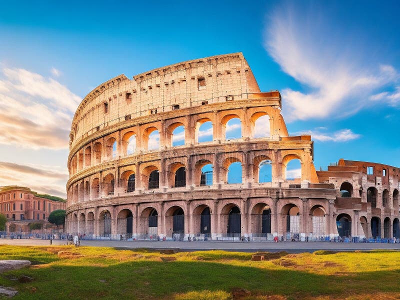 Realistic Breathtaking Shot of the Colosseum Amphitheater Located in ... Realistic Breathtaking Shot of the Colosseum Amphitheater Located in ...