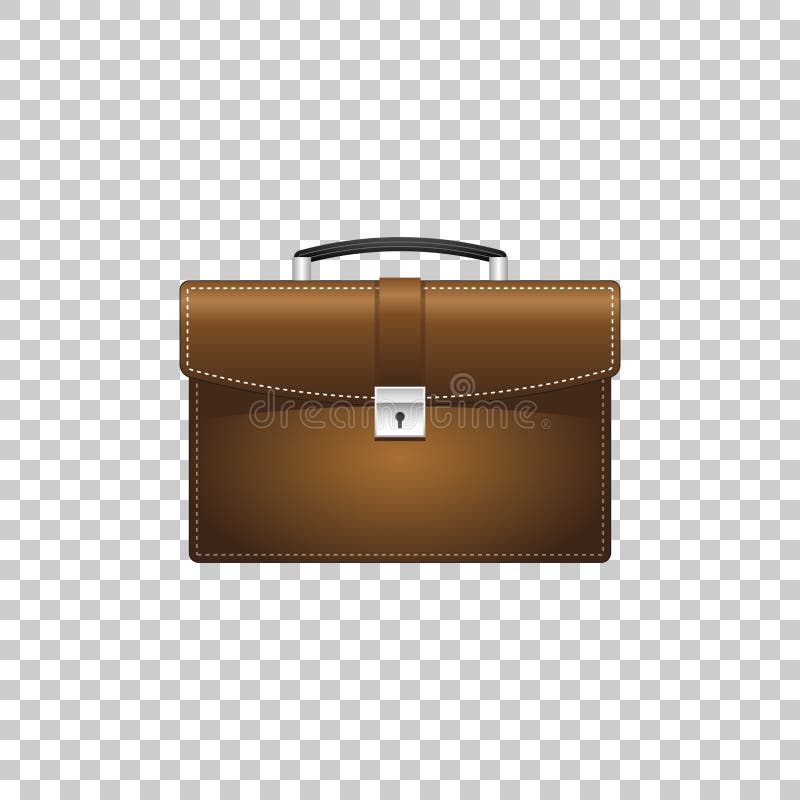 Realistic Briefcase Brown for Business Isolated Object on Transparent ...
