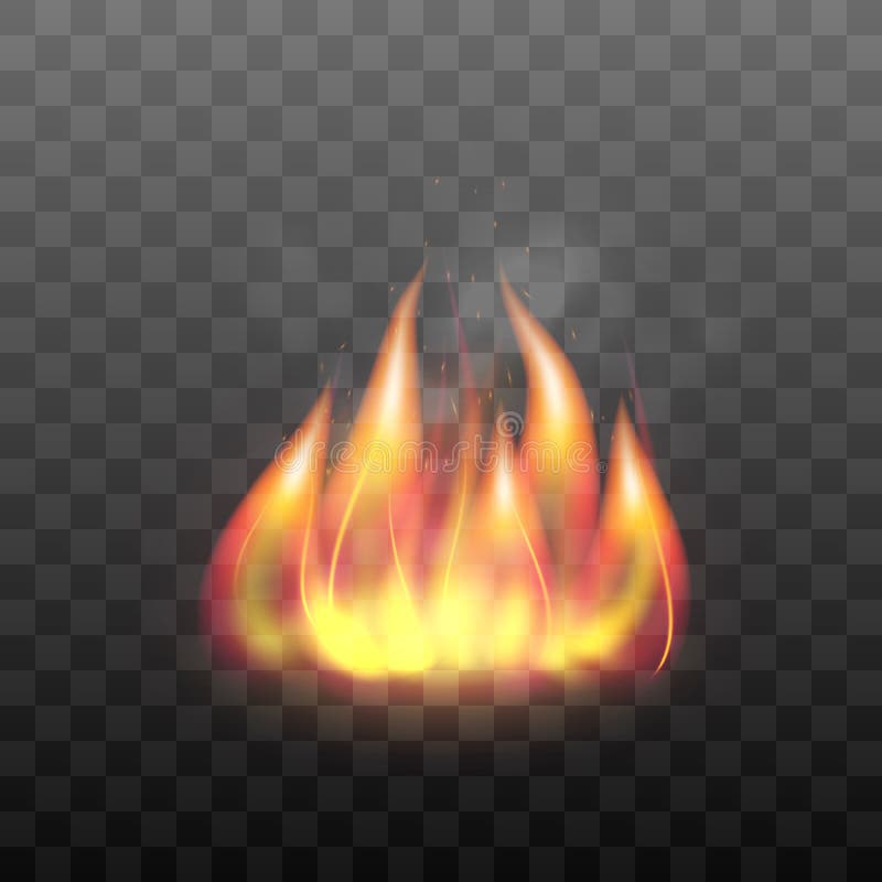 Realistic Bright Blazing Campfire Effect. Stock Vector - Illustration ...