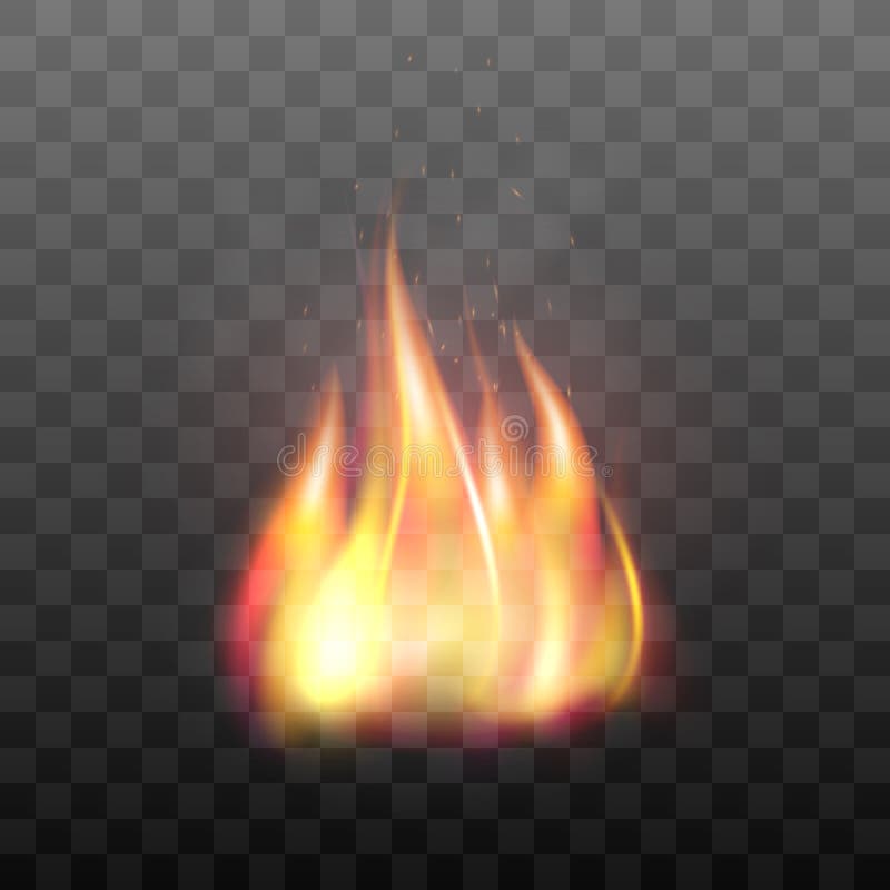 Realistic Bright Blazing Campfire Effect. Stock Vector - Illustration ...