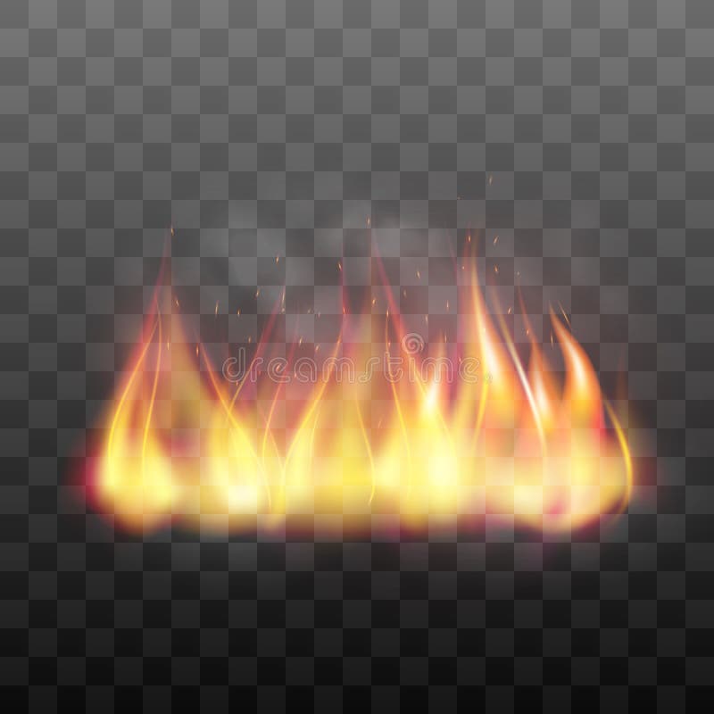 Realistic Bright Blazing Campfire Effect. Stock Vector - Illustration ...