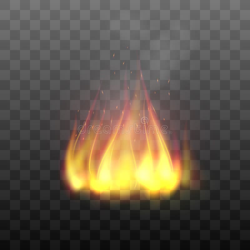 Realistic Bright Blazing Campfire Effect. Stock Vector - Illustration ...