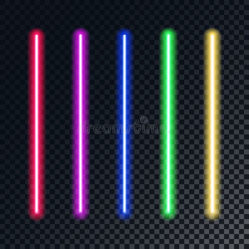 Realistic Bright Colorful Laser Beam. Stock Vector - Illustration of ...