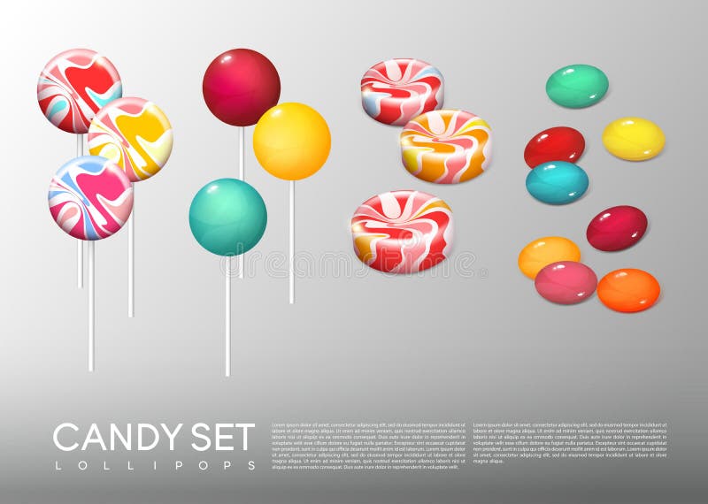 Realistic Bright Round Candies Set Stock Vector - Illustration of ...