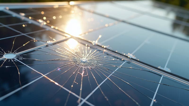 Realistic Broken Glass Effect on a Solar Panel, with Scattered Sunlight ...