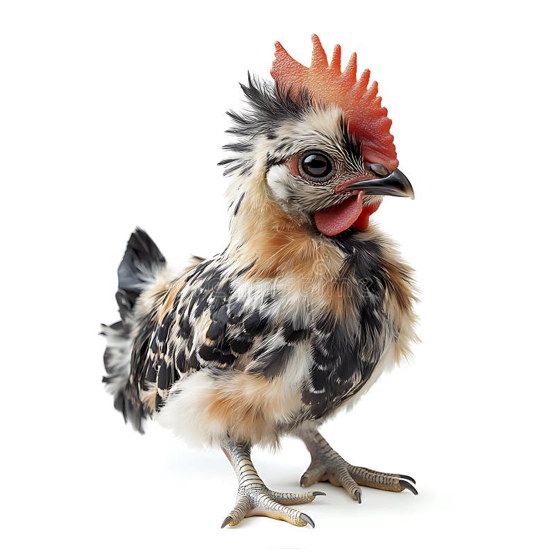 Realistic Brown Chicken Standing on Clean White Background. Stock Image ...