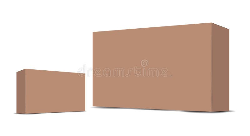Realistic Brown Empty Cardboard Package Box Template. Cardboard Boxes ...