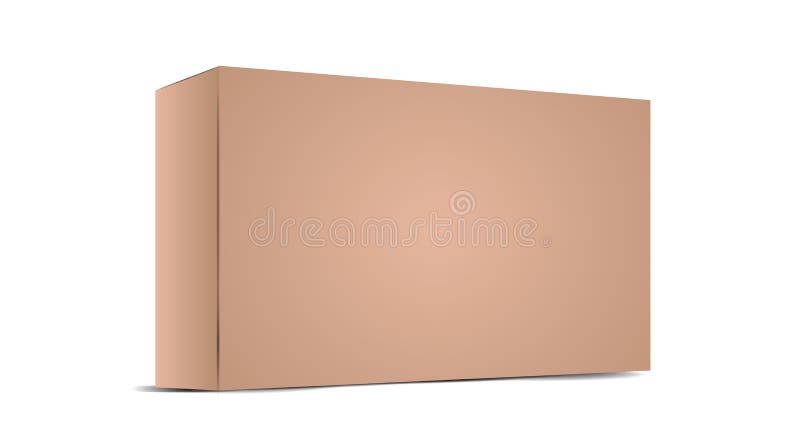 Realistic Brown Empty Cardboard Package Box Template. Cardboard Boxes ...
