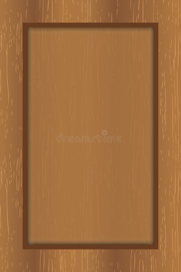 Realistic Brown Frame on Wooden Texture Background. Vector ...