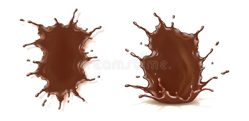 Realistic Brown Liquid Splashes on White Background Stock Illustration ...