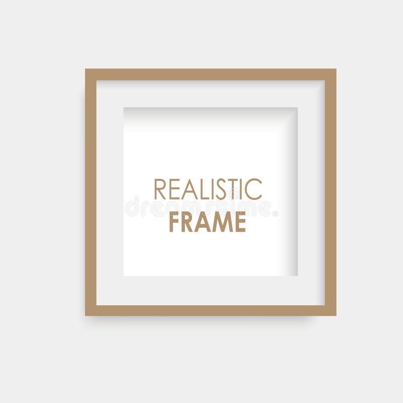 Realistic Brown Photo Frame. Vector. Stock Vector - Illustration of ...