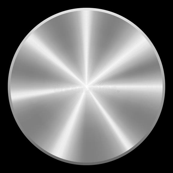 Realistic Brushed Metal Button. Vector Stock Vector - Illustration of ...