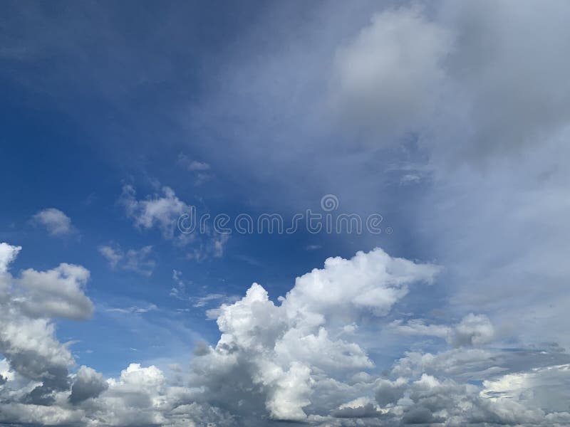 Realistic Bubble Cloud on Blue Sky Shade Background Stock Image - Image ...